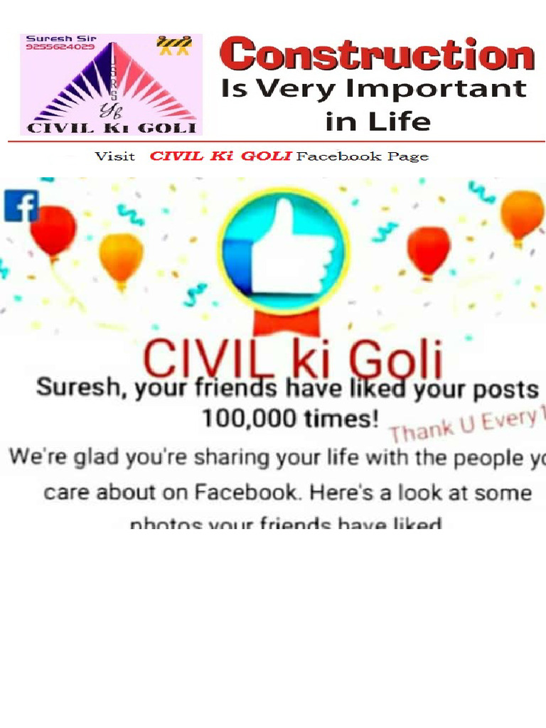 RCC Formula Chart (CIVIL Ki Goli) | PDF