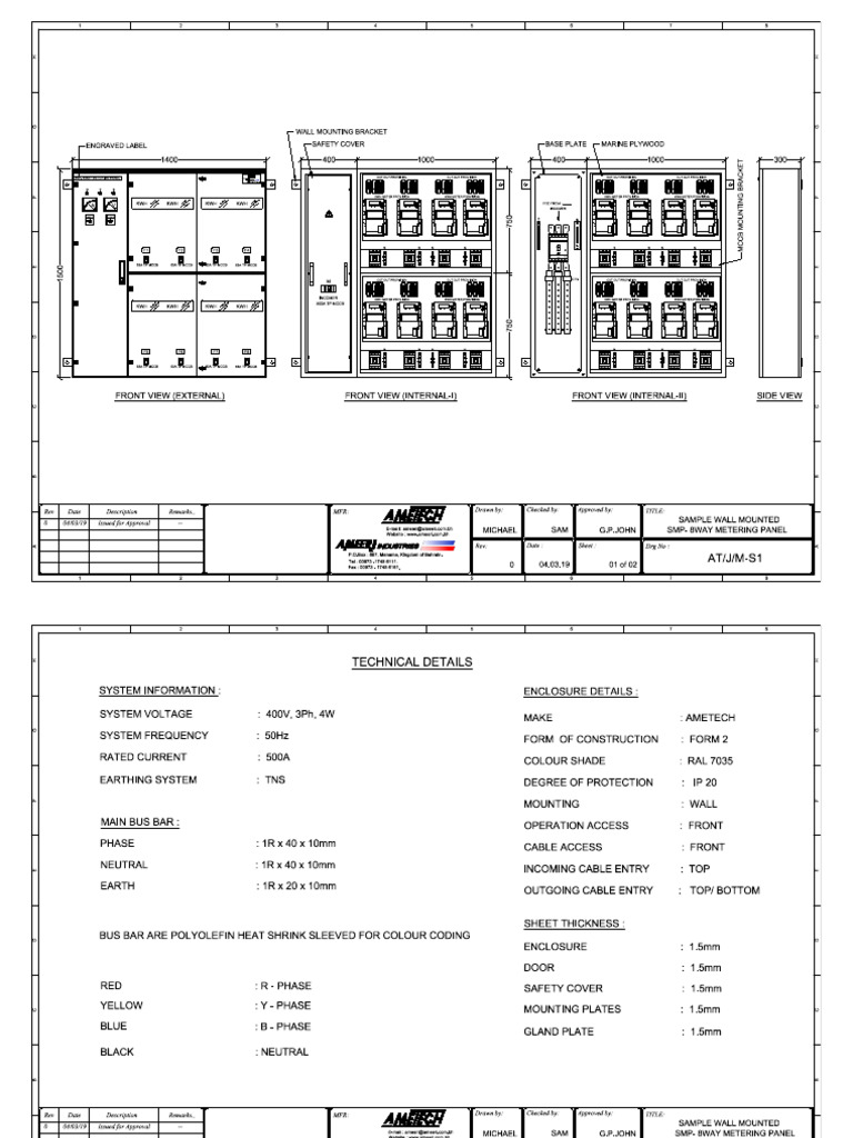 Annexure-1 SMP- 8WAY METERING PANEL SAMPLE DWG | PDF