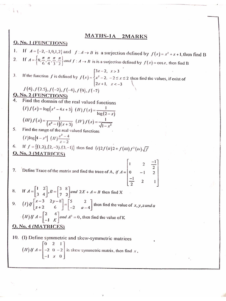 Maths 1a | PDF