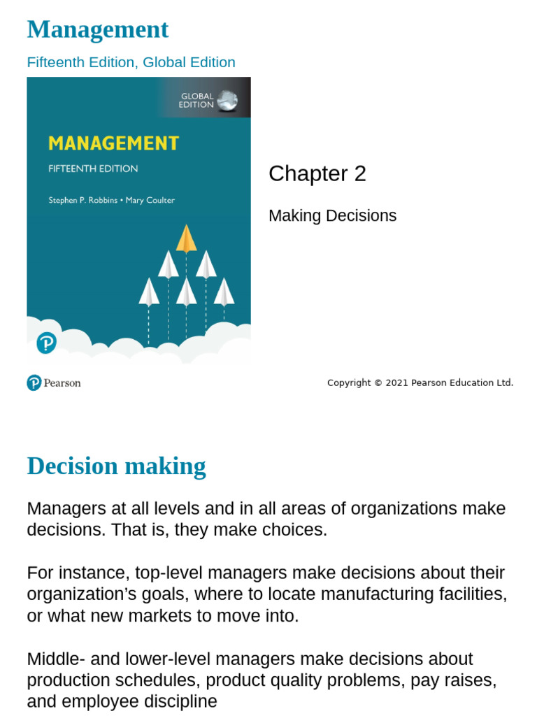 Chapter 2, Decision Making - Updated | PDF | Decision Making | Rationality