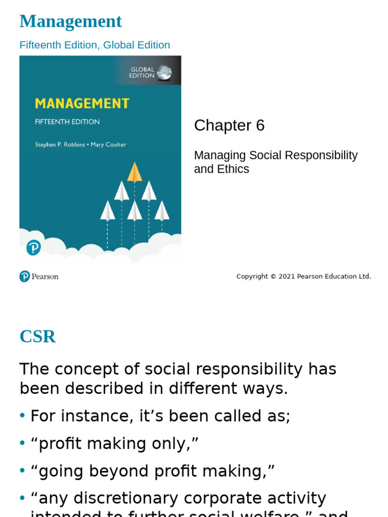 Chapter 6, Managing Social Responsibility and Ethics - Updated | PDF ...
