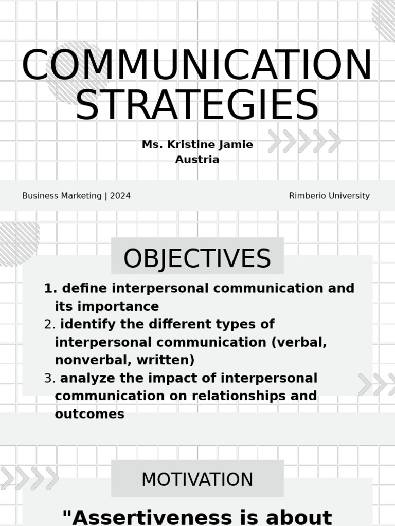 Communication Strategies | PDF | Communication | Interpersonal ...
