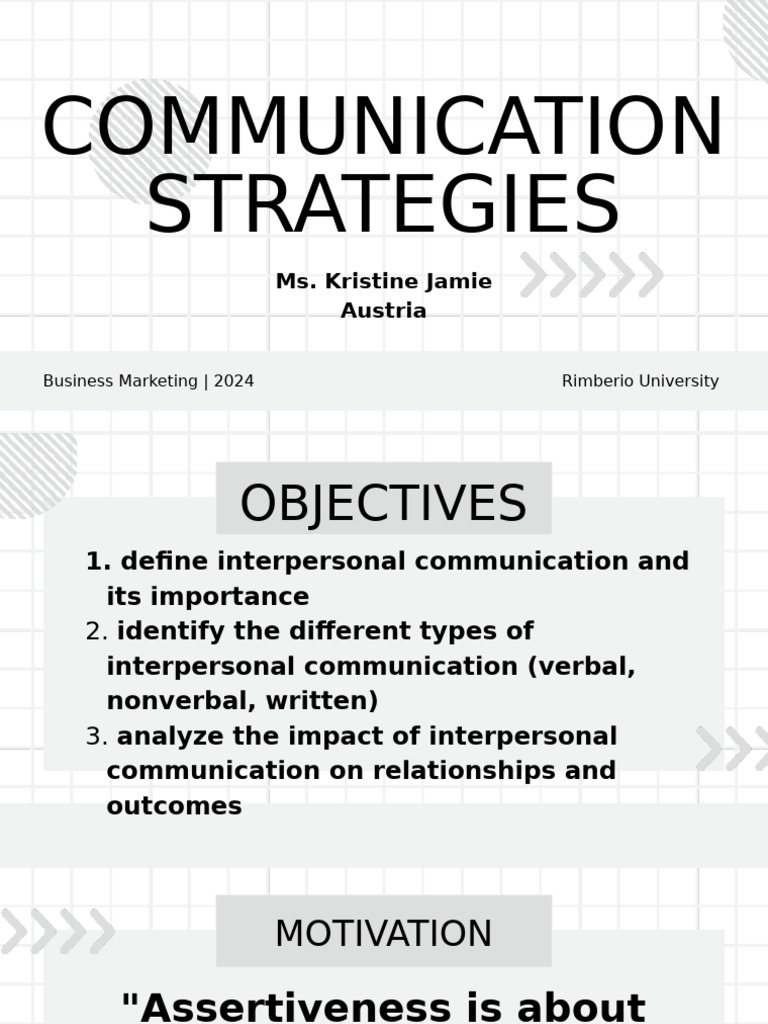 Communication Strategies | PDF | Communication | Interpersonal ...