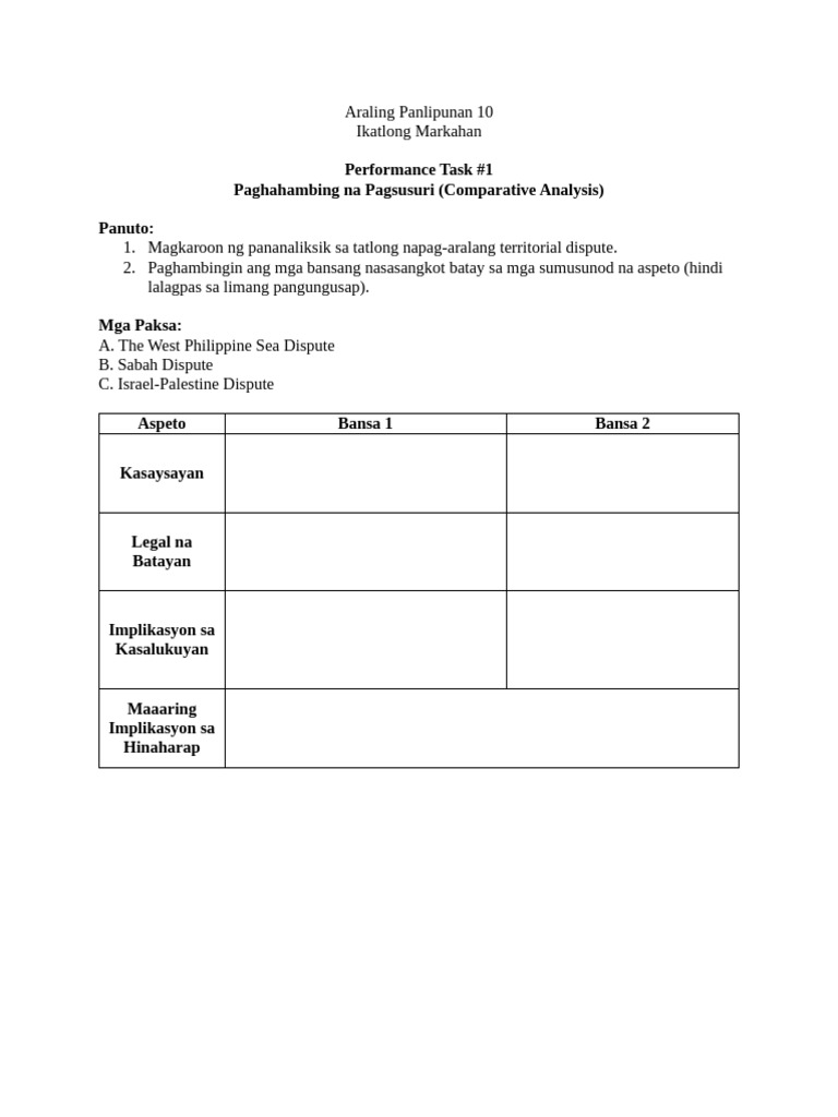 Territorial Dispute Ptask 1 | PDF