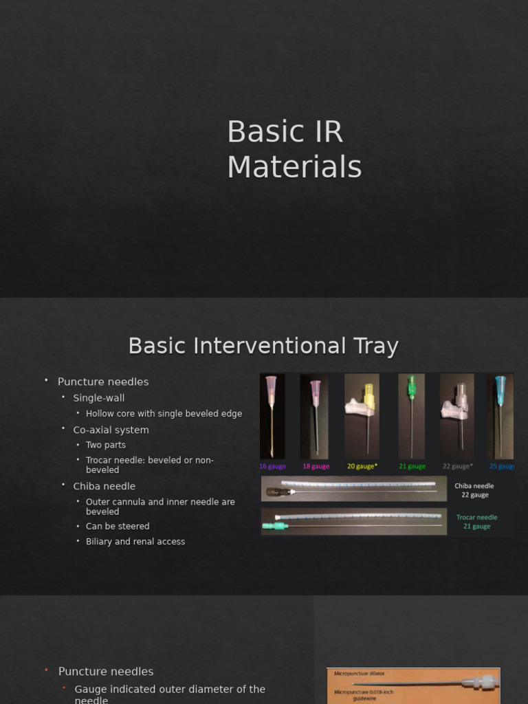 Basic IR Materials and Embolic Agents | PDF | Catheter | Wire