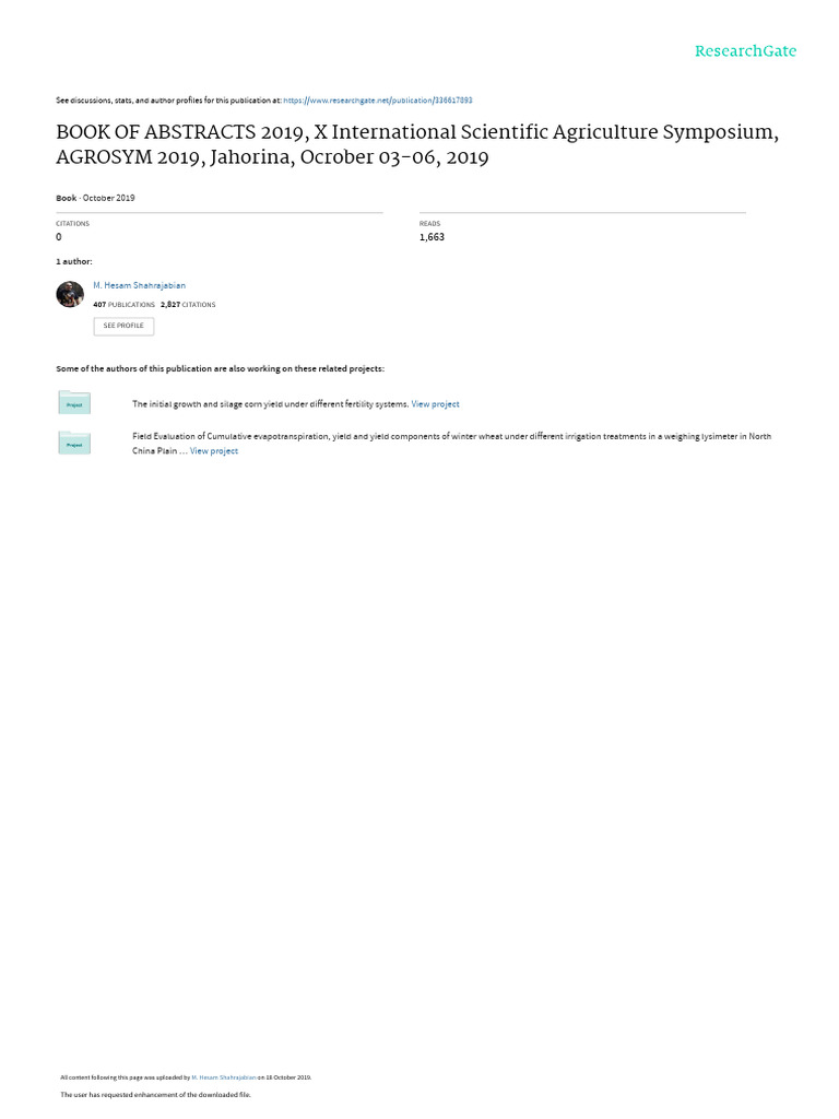 Book of Abstracts 2019 | PDF | Serbia | Agriculture