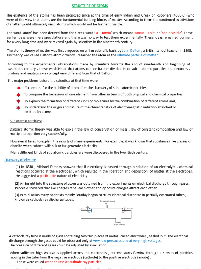 Structure of Atom 01 | PDF | Proton | Photoelectric Effect