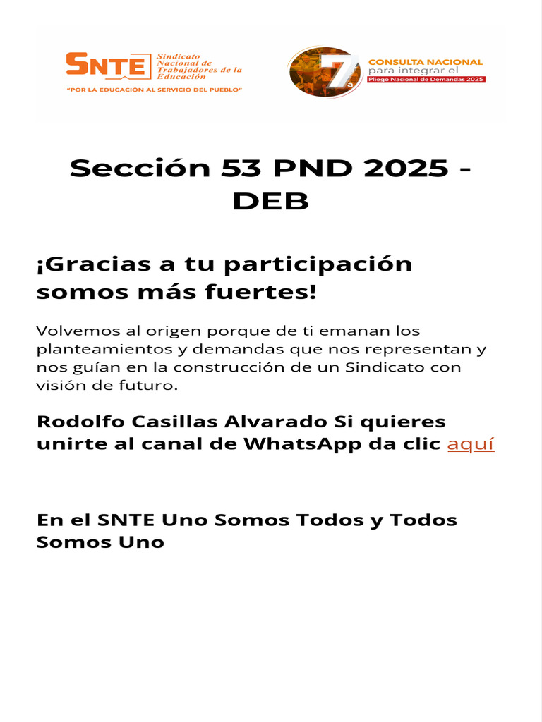 Visión Futuro del Sindicato SNTE | PDF