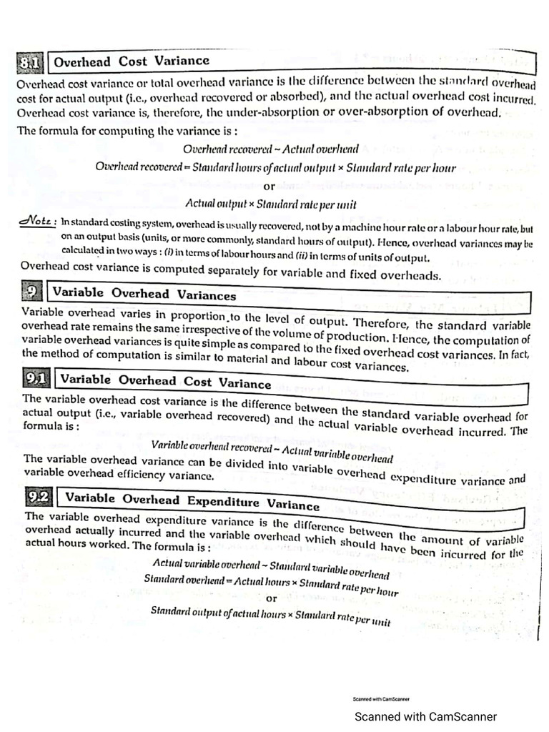 Overhead Variances - Theory | PDF