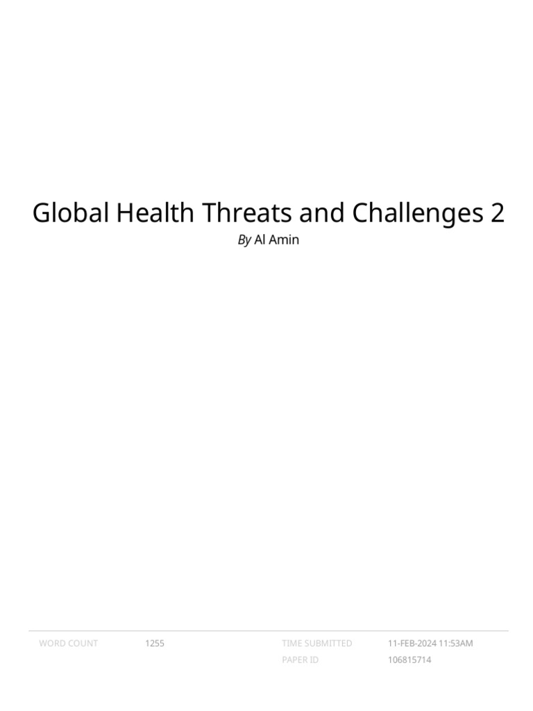 Global Health Threats and Challenges | PDF