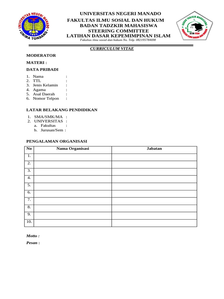 Curriculum Vitae Moderator Ldki | PDF