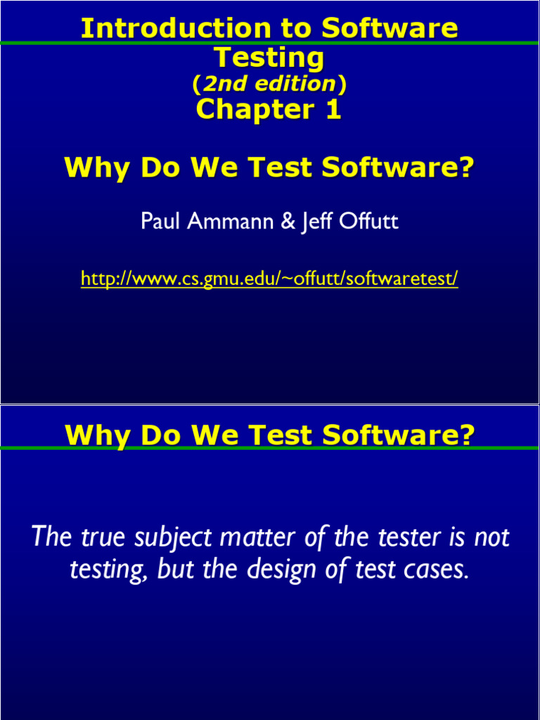 Ch01 WhyTest Merged | PDF | Software Testing | Software