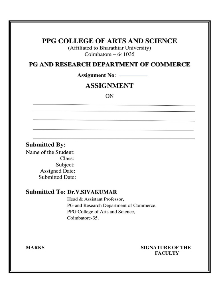 Assignment Front Page (Sir) | PDF