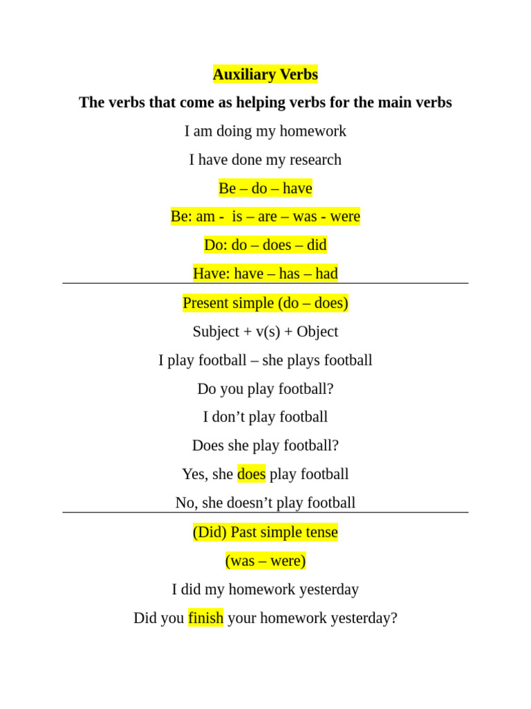 Auxiliary Verbs Pdf Verb Linguistic Typology