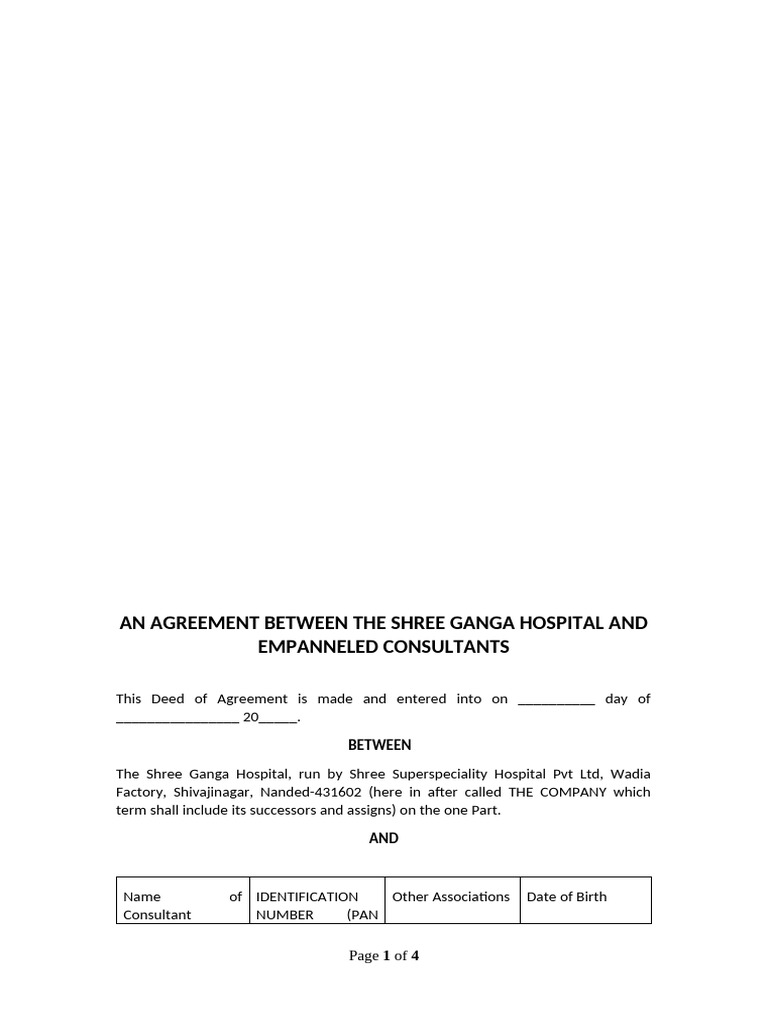 MOU Share Holder HOSPITALS SMALL VER 001 DRAFT | PDF | Health Care