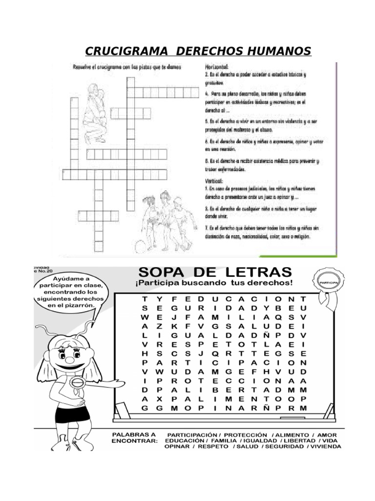 Crucigrama Derechos Humanos | PDF