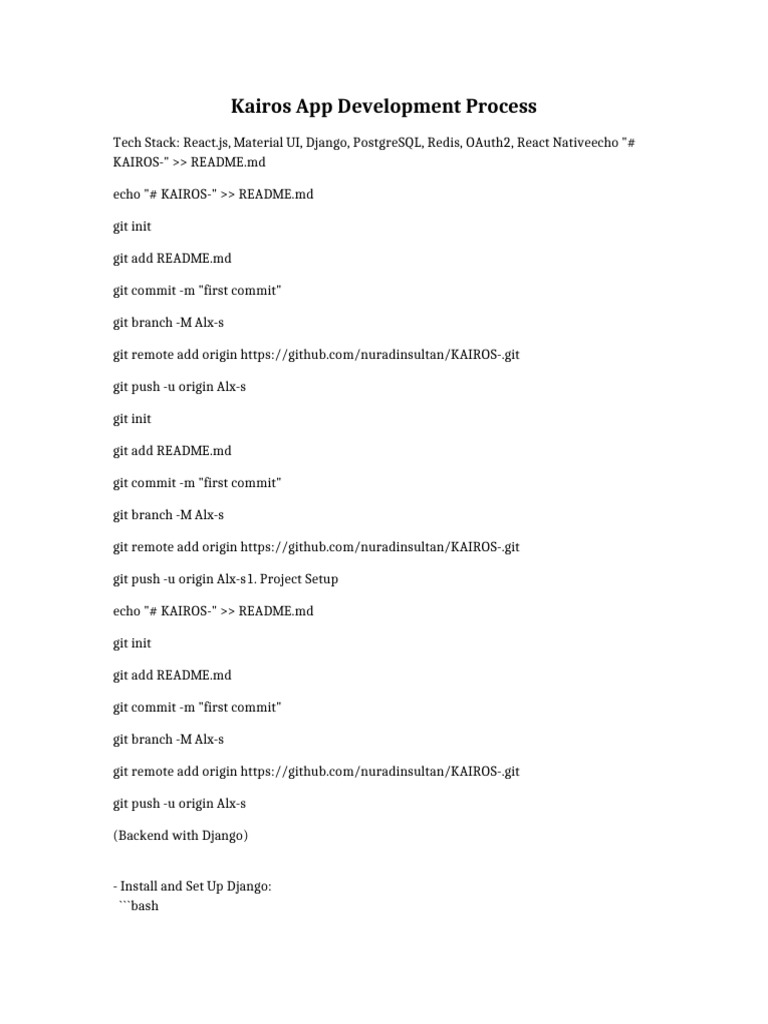 Kairos App Development Process | PDF | Software | Computing