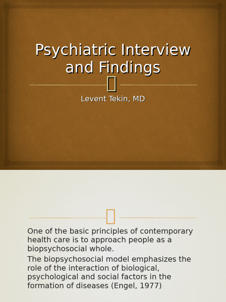 Psychiatric Interview and Findings | PDF | Diagnostic And Statistical ...