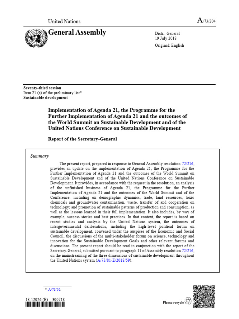 Agenda 21 | PDF | Greenhouse Gas | Sustainability