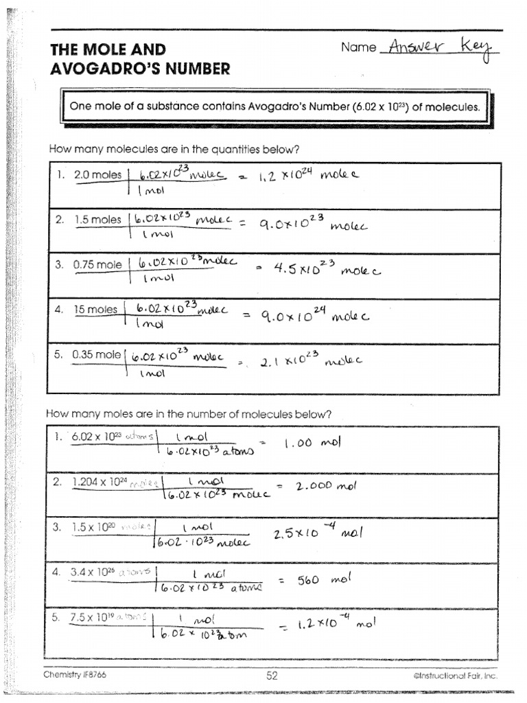 Mole Packet Answers | PDF