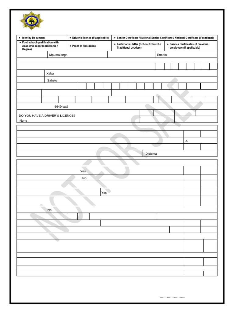 Application Form Police Trainee-2024-25 | PDF | Diploma | Driver's License