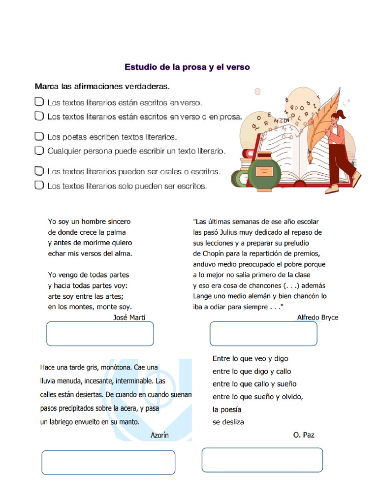 Actividad de Versos y Prosa | PDF