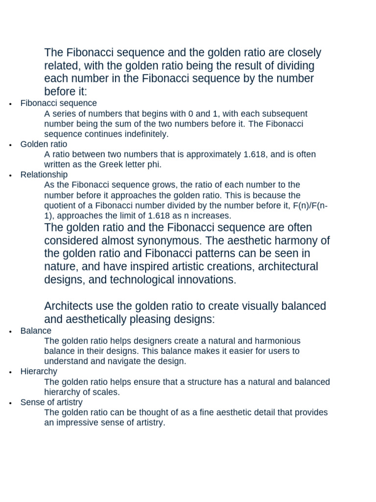 The Fibonacci Sequence and The Golden Ratio Are Closely Related | PDF