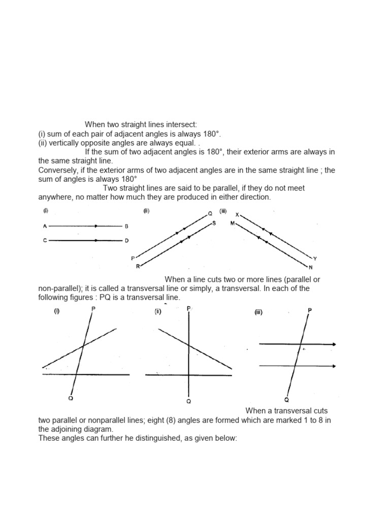 Properties of Lines and Angles | PDF | Geometric Measurement | Elementary Mathematics