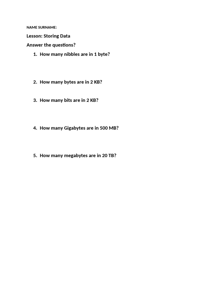 Worksheet Lesson 4 | PDF