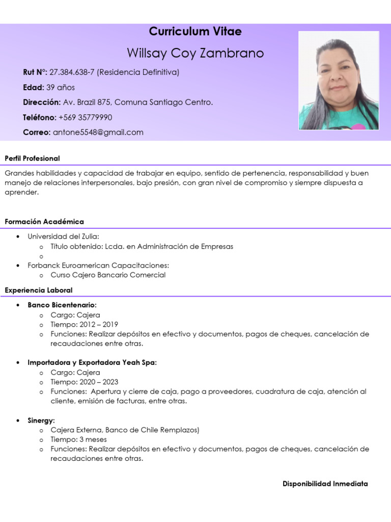 Curriculum Vitae Willsay Coy | PDF