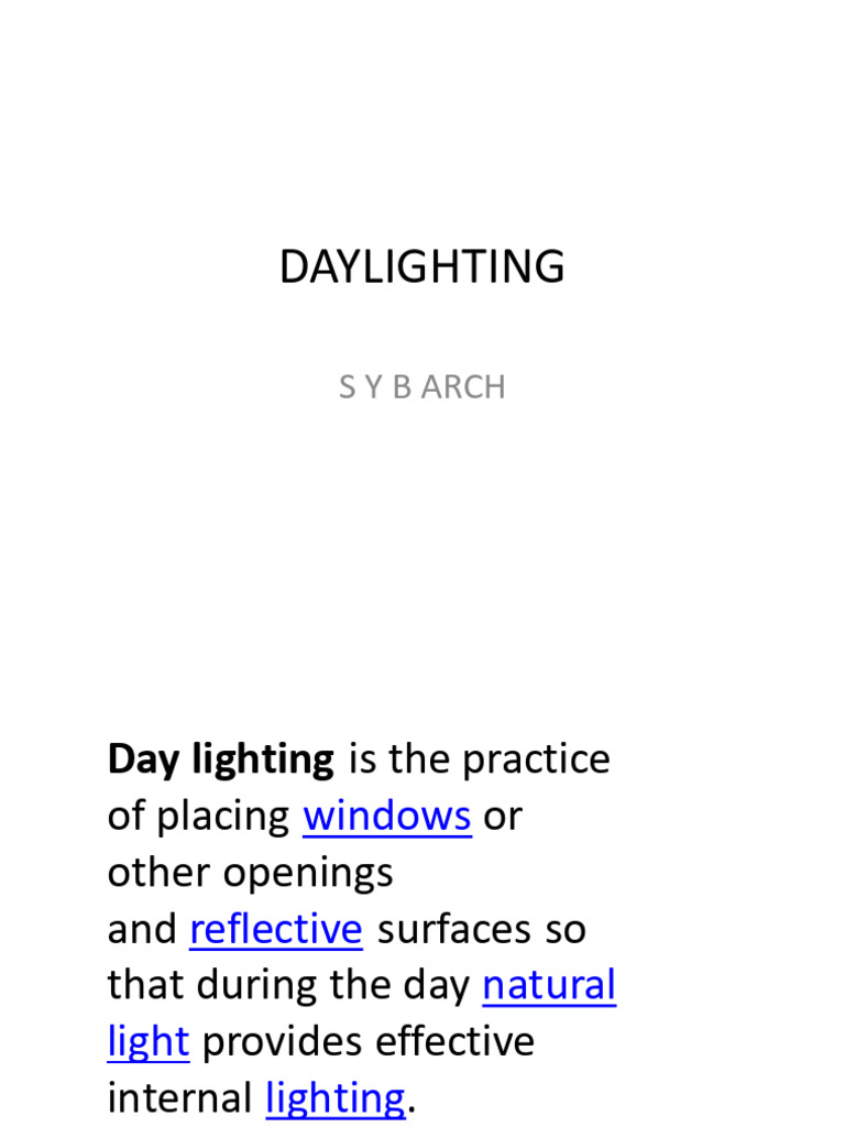 Daylighting Sy B Arch | PDF | Lighting | Window