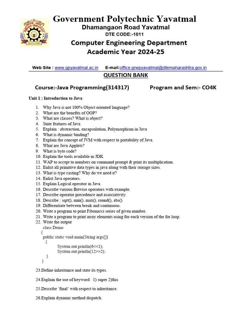 Government Polytechnic Yavatmal: Computer Engineering Department ...