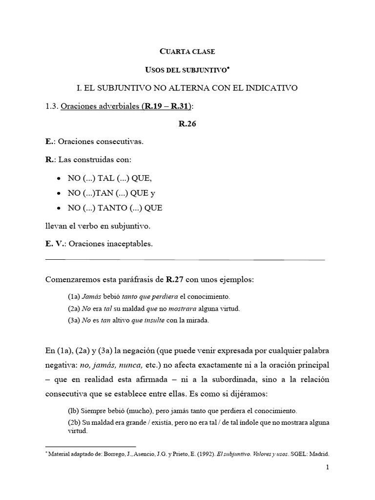 Usos del Subjuntivo en Oraciones | PDF | Oración (Lingüística) | Verbo