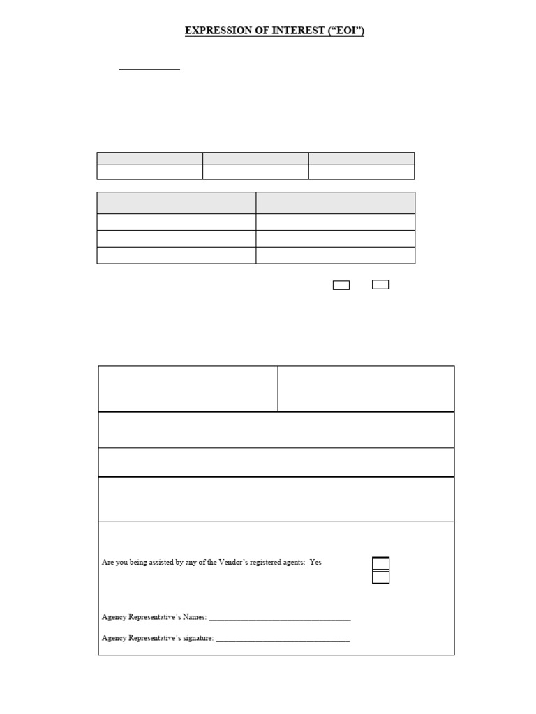 EOI form Palace | PDF | Offer And Acceptance | Private Law