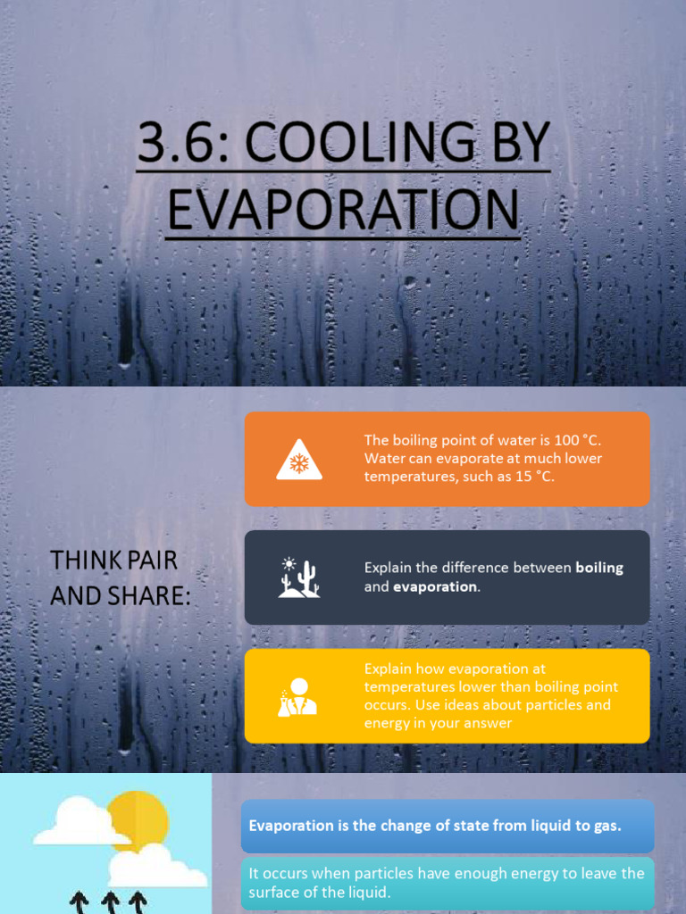3.6 Cooling by Evaporation | PDF | Evaporation | Boiling