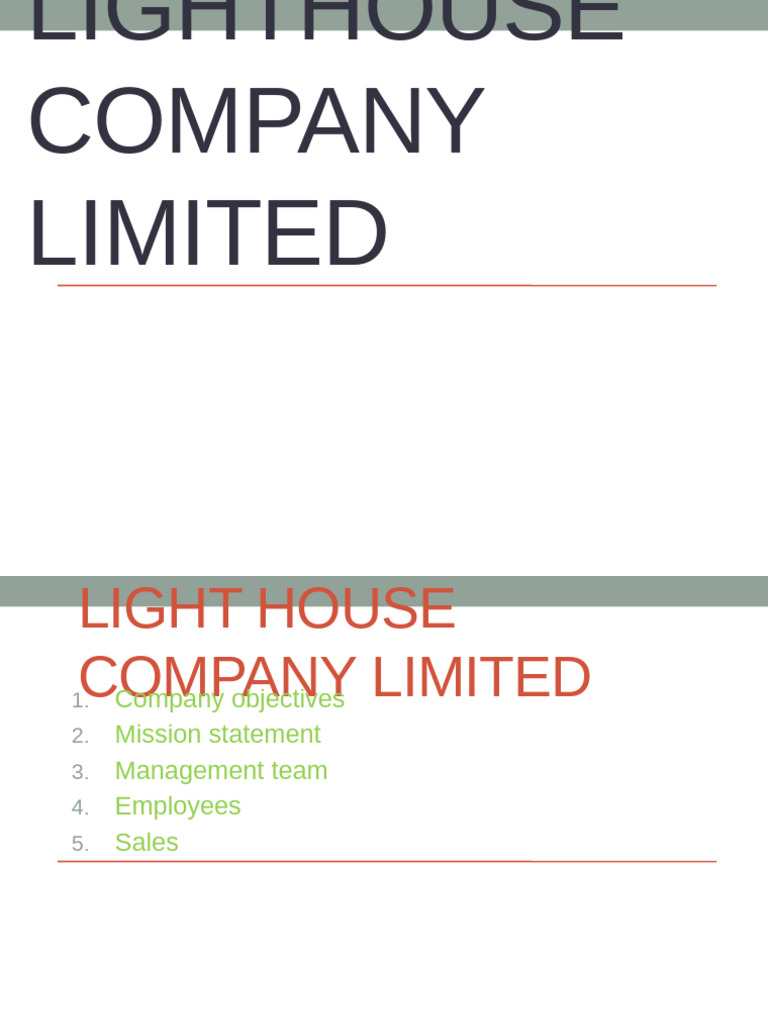 Lighthouse Company Limited | PDF