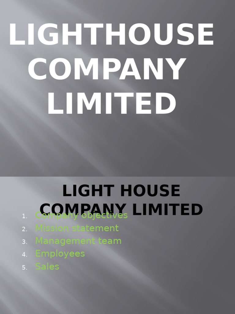 Lighthouse Company Limited (Autosaved) | PDF