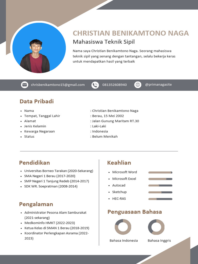Christian Benikamtono Naga_2040301067_Tugas CV Kewir | PDF