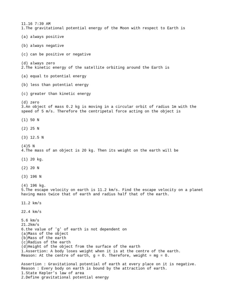 notes_20241116074042 | PDF | Gravity | Orbit