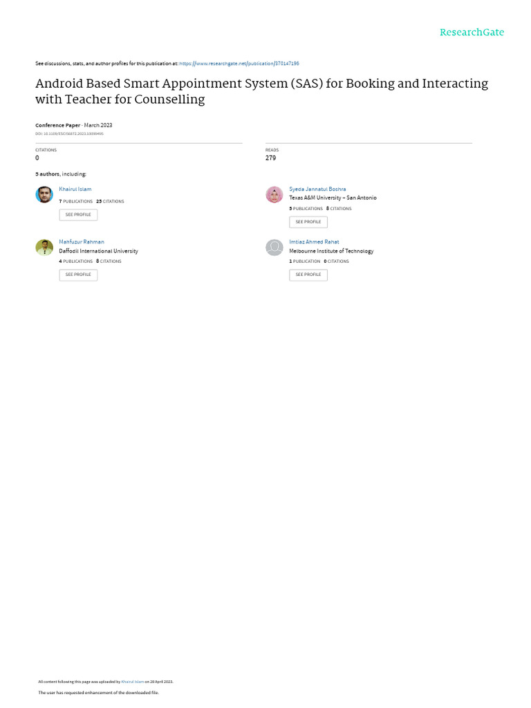 Android Based Smart Appointment System SAS For Booking and Interacting ...