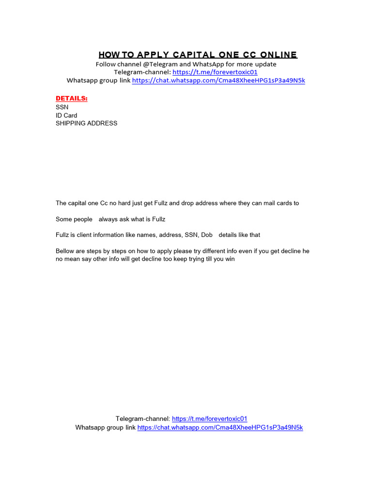 How To Apply Capital One CC | PDF
