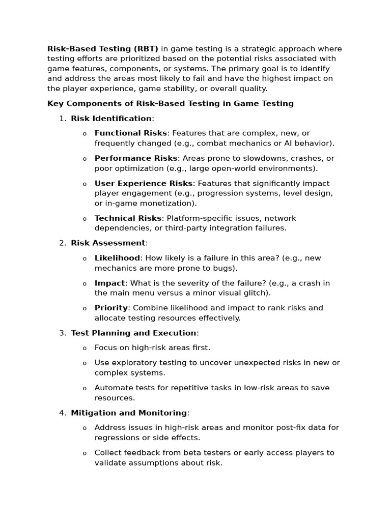 Risk based testing | PDF | Software Testing | Risk