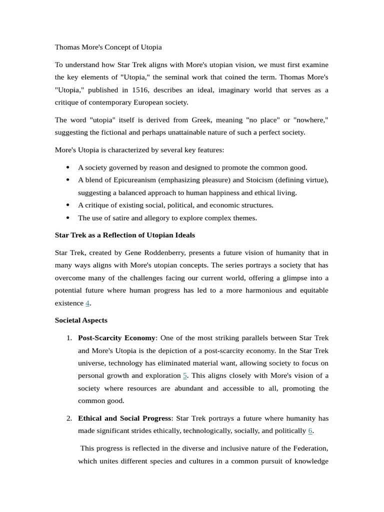 Star Trek Utopía | PDF | Utopia | United Federation Of Planets