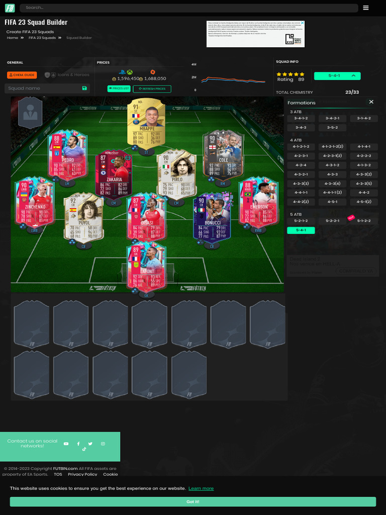 FIFA 23 Squad Builder FUTBIN | PDF
