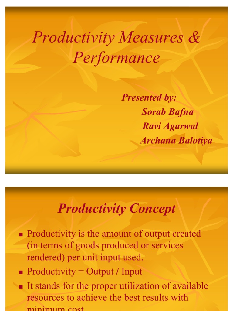 Productivity Measurement | PDF