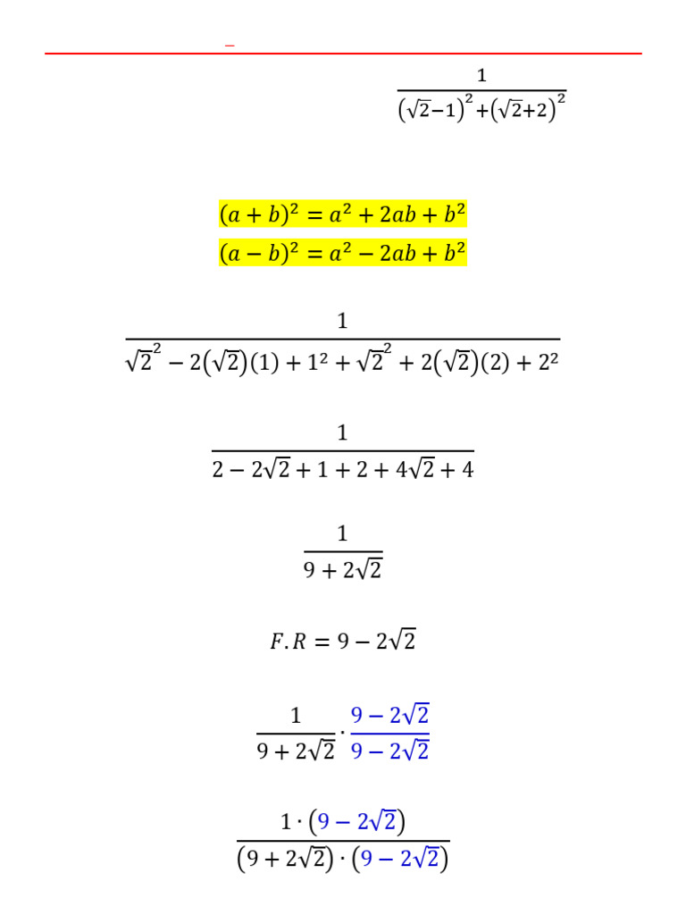 Racionalización - Problemas Complementarios (Parte Ii) | PDF | Campo (Matemáticas) | Álgebra