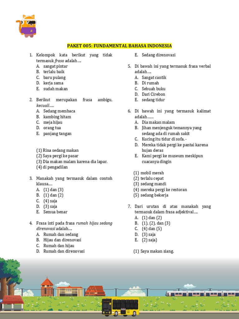 (Fundamental Bahasa Indonesia) Paket 005 - Frasa, Klausa, Dan Kalimat | PDF