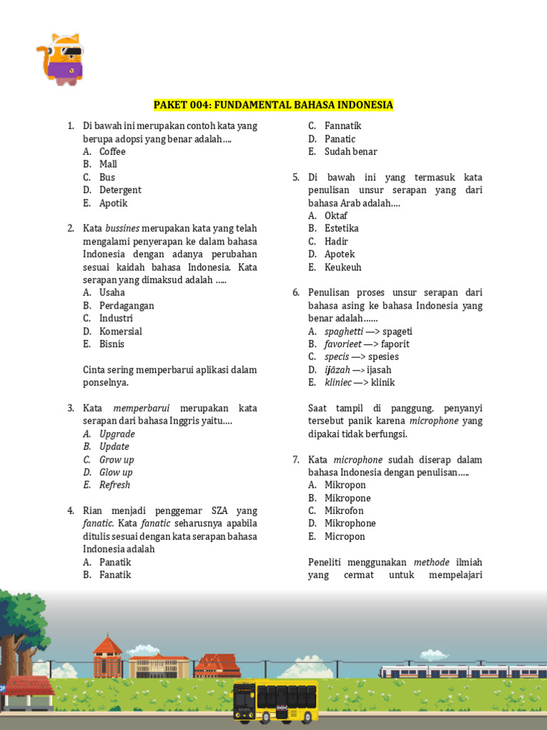 [Fundamental Bahasa Indonesia] Paket 004- Penulisan Unsur Serapan | PDF