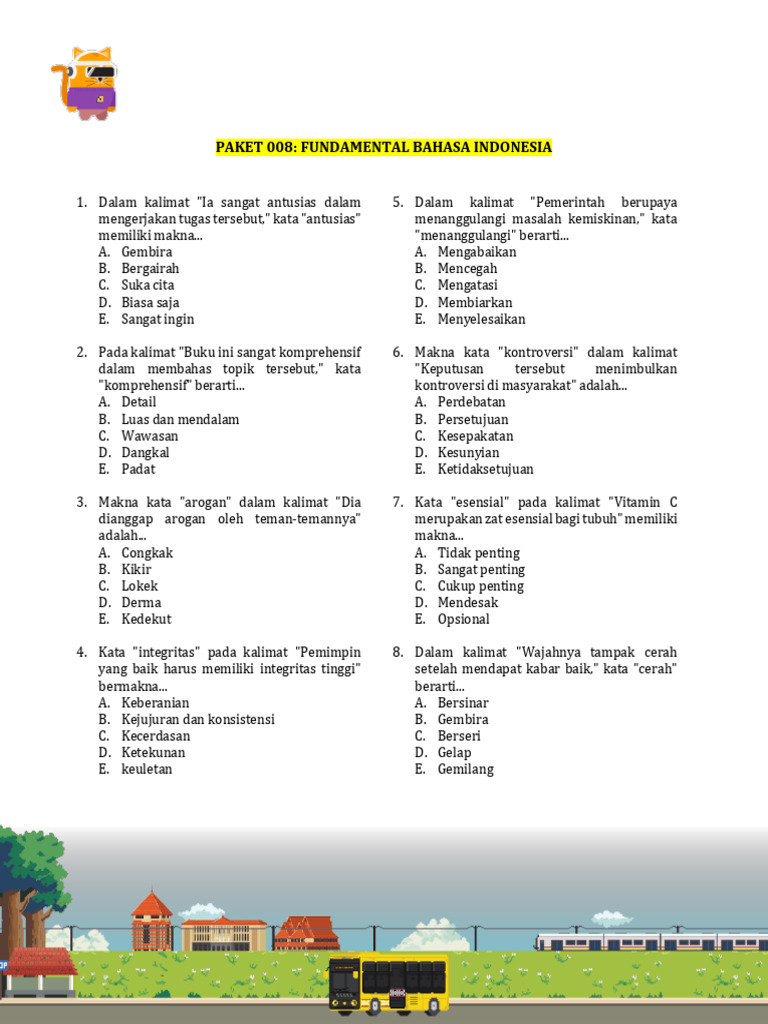 (Fundamental Bahasa Indonesia) Paket 008 - Makna Kata | PDF