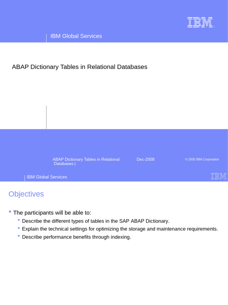 Chapter 04 - ABAP Dictionary Tables in Relational Databases | PDF | Database Index | Databases